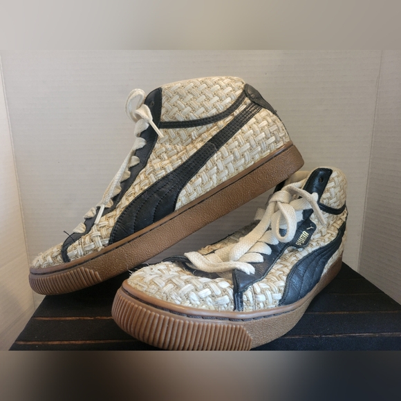Puma | Shoes | Vintage Mens Mid High Top Puma Sneakers Wicker Tweed ...